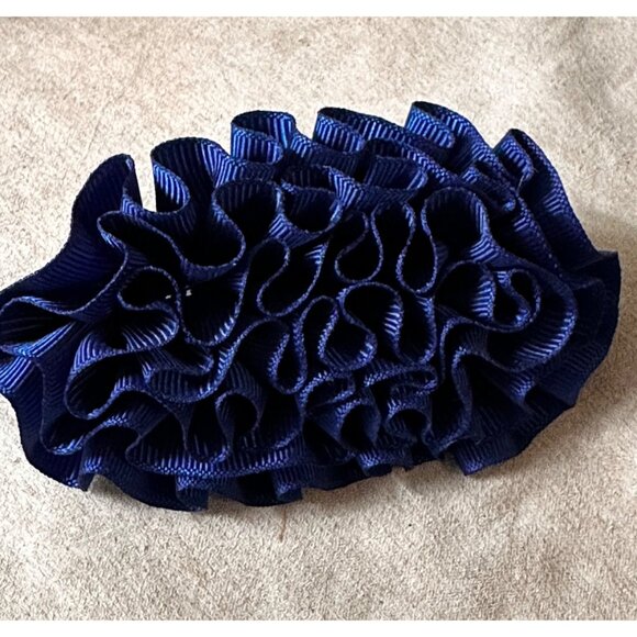 Unbranded | Accessories | Vintage 99s Ribbon Navy Blue Bow Flower Metal ...